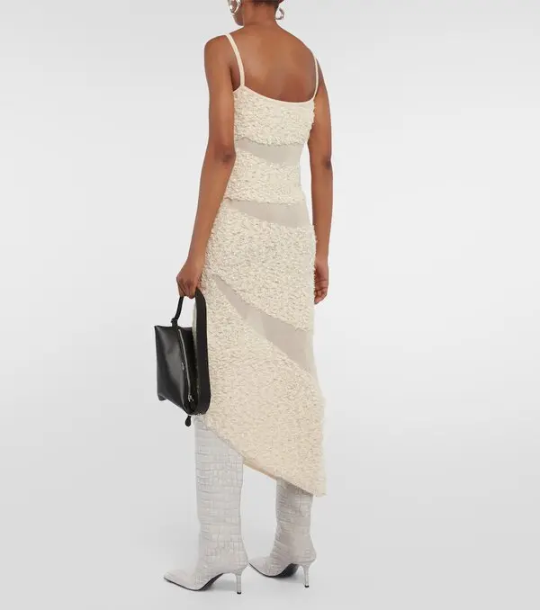 DION LEE Paneled Linen-blend Gown