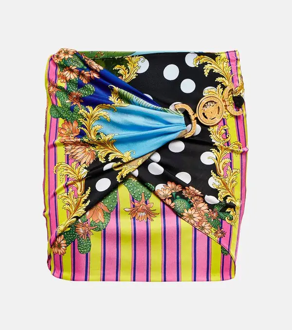 Versace Medusa Palm Springs Mini Wrap Skirt - Multicoloured