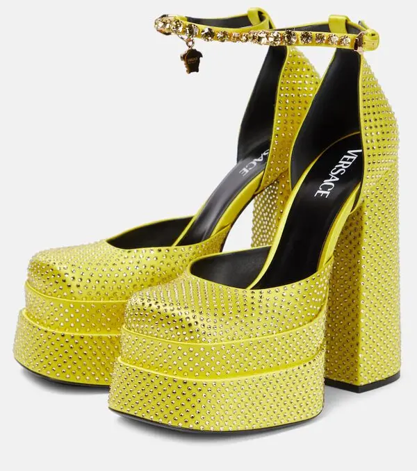 Versace Medusa Aevitas Embellished Platform Pumps
