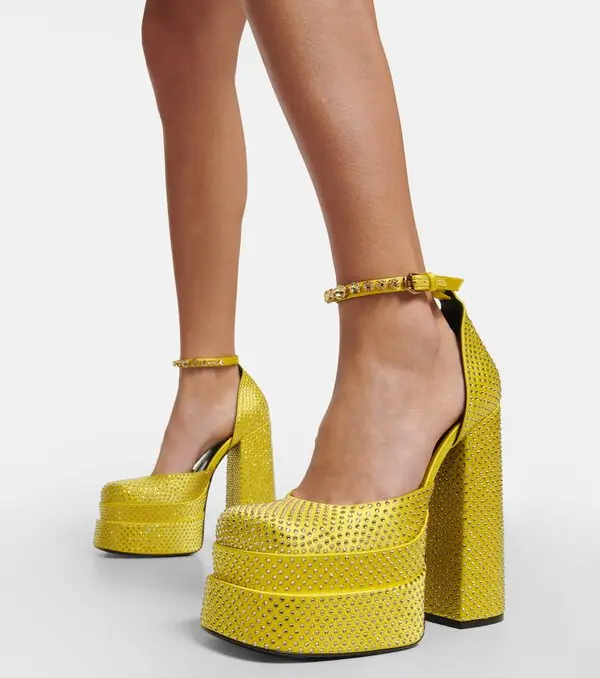 Versace Medusa Aevitas Embellished Platform Pumps
