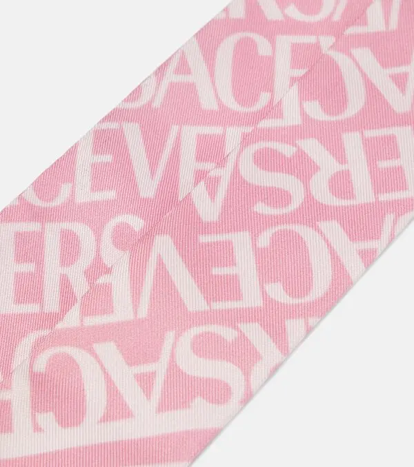 Versace Logo And Polka-dot Silk Scarf