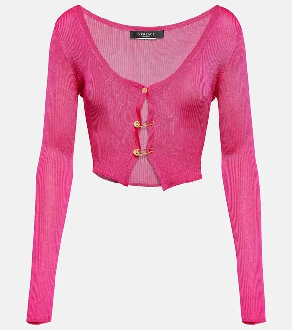 Versace Safety Pin Cropped Cardigan
