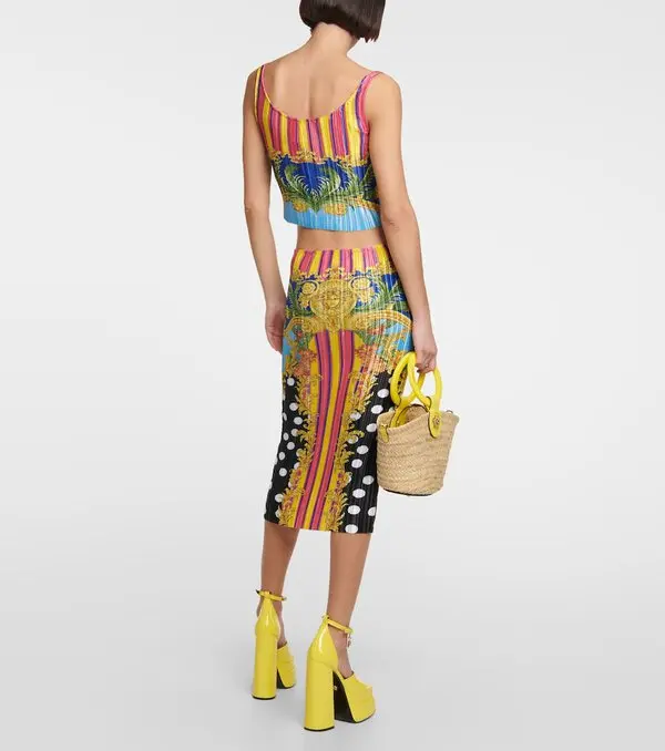 Versace Medusa Palm Springs Plissé Crop Top