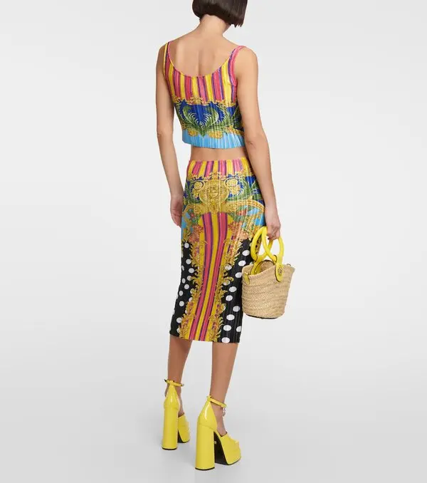 Versace Medusa Palm Springs Plissé Crop Top