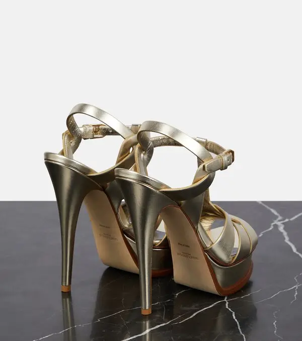 Saint Laurent Tribute 105 Leather Platform Sandals