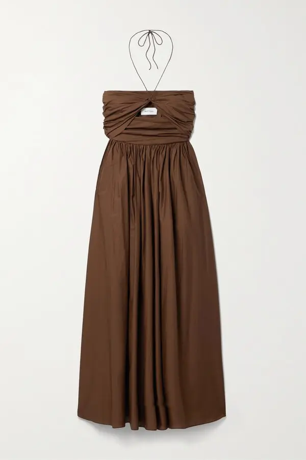 blue dress for baby girl It's All Her Own Brown Multi Floral Print Cotton Maxi Dress