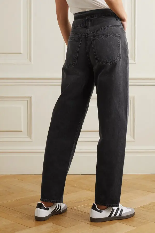 AGOLDE Net Sustain Broken Waistband Cutout High-rise Straight-leg Organic Jeans