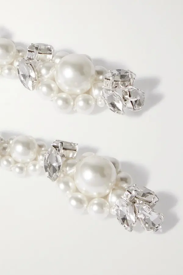 Simone Rocha Silver-tone, Faux Pearl And Crystal Earrings
