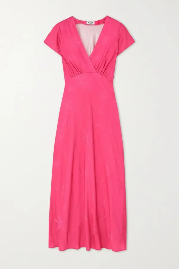 strapless open back dress Zara Pink Tie Dye Linen Sleeveless Midi Dress main image 1