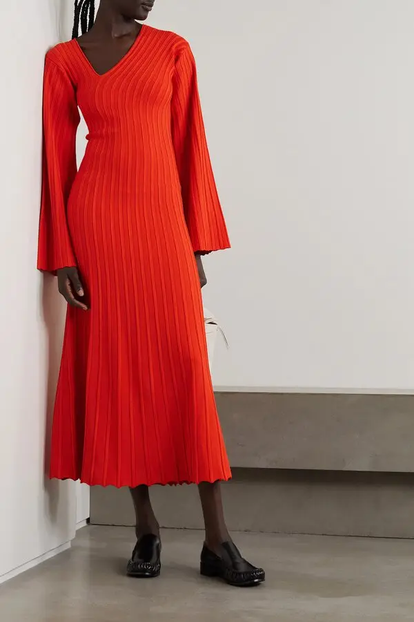 malene birger orange dress Maxi dress