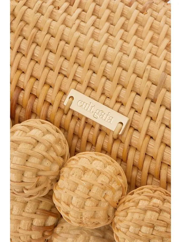 Cult Gaia Jaya Beaded Rattan Clutch