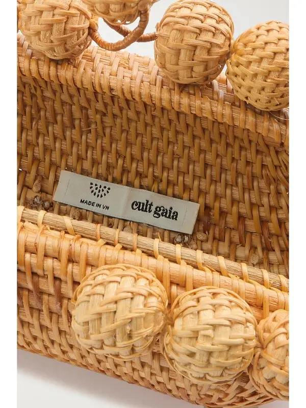 Cult Gaia Jaya Beaded Rattan Clutch