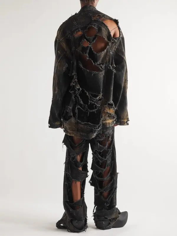 Balenciaga Super Destroyed Wide-leg Distressed Jeans