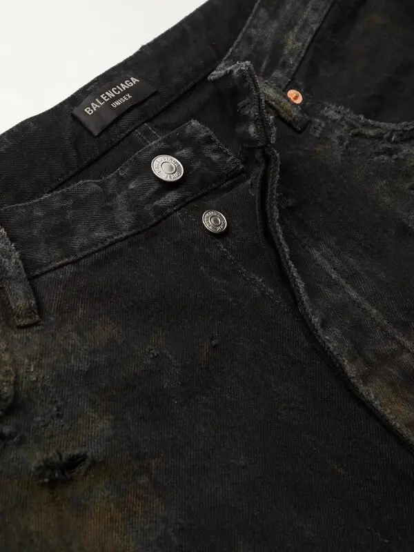 Balenciaga Super Destroyed Wide-leg Distressed Jeans