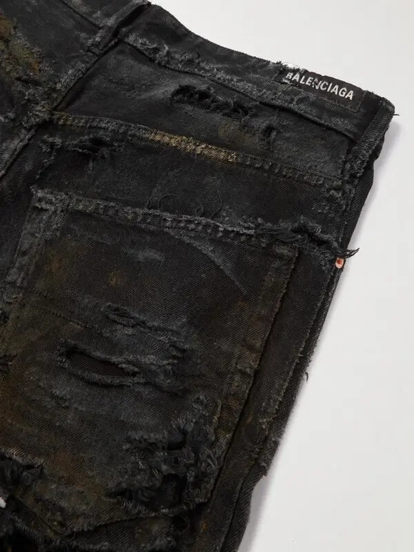 Balenciaga Super Destroyed Wide-leg Distressed Jeans