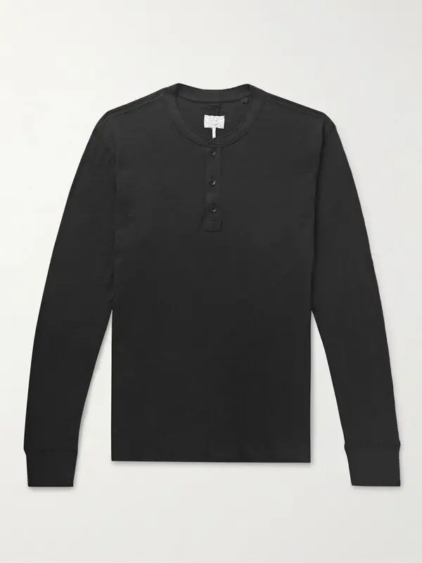 Rag & Bone Cotton-jersey Henley T-shirt - Black