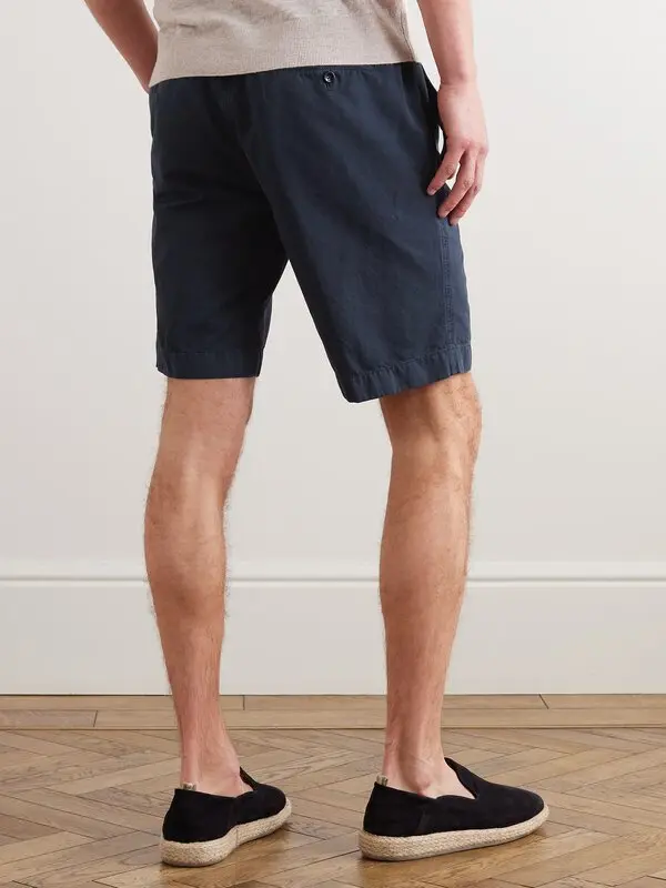 Loro Piana Straight-leg Cotton-blend Bermuda Shorts - Blue