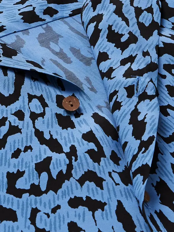 WACKO MARIA Camp-collar Leopard-print Satin Shirt