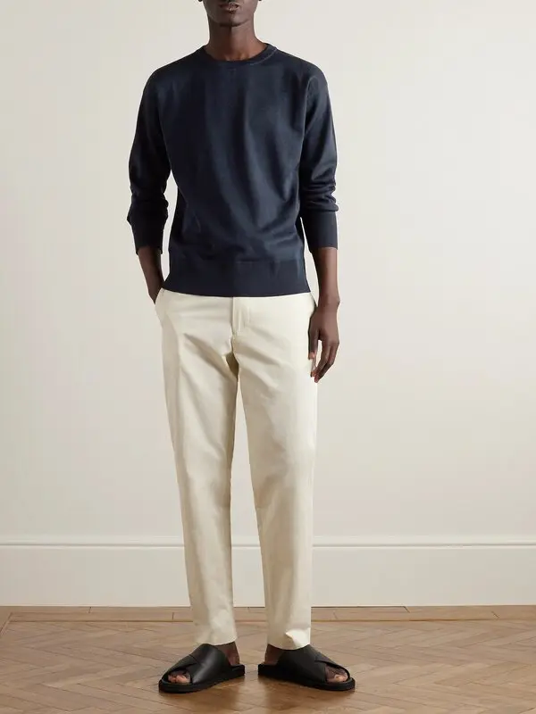 PIACENZA CASHMERE 1733 Silk And Cotton-blend Crewneck Sweater