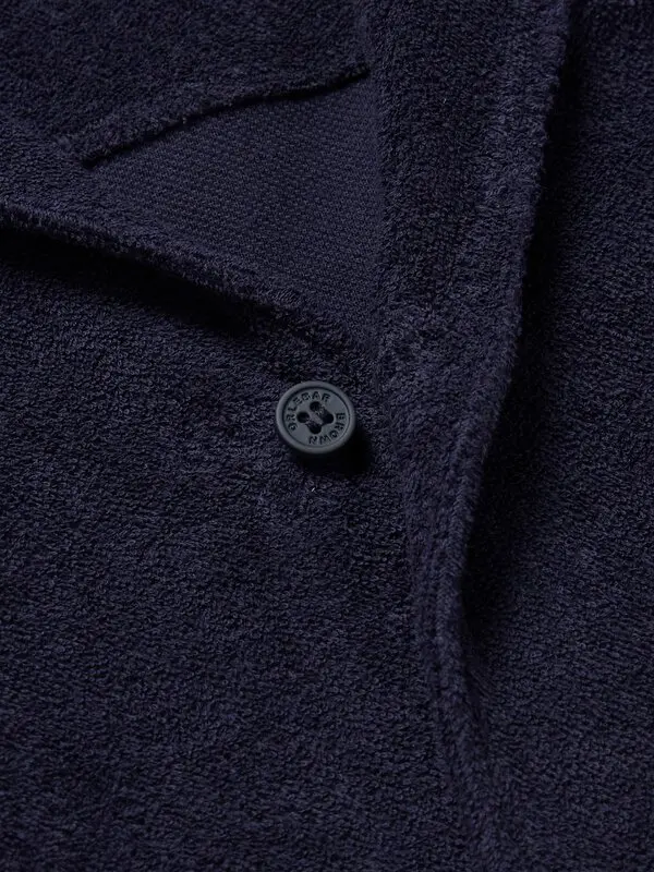 Orlebar Brown Howell Camp-collar Cotton-terry Shirt - Blue