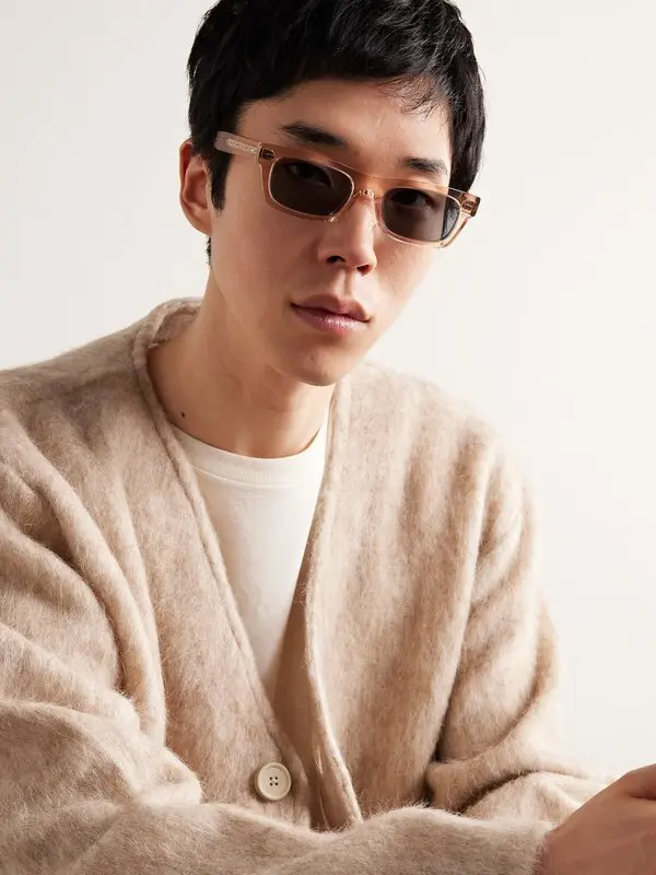 Oliver Spencer Davri Rectangular-Frame Acetate Sunglasses In 