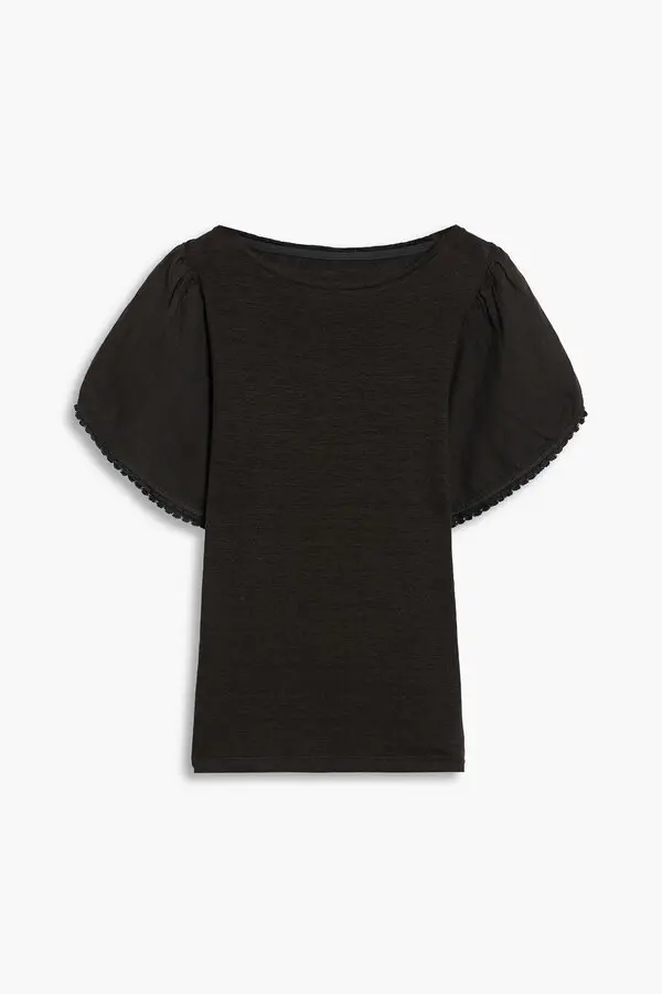 120% Lino Picot-trimmed Linen Top