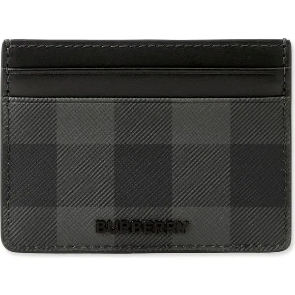 Burberry Sandon Check Card Case - Charcoal
