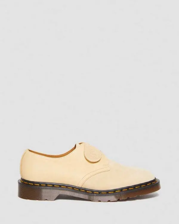 Dr. Martens 1461 Made In England Buck Suede Oxfords - Cream