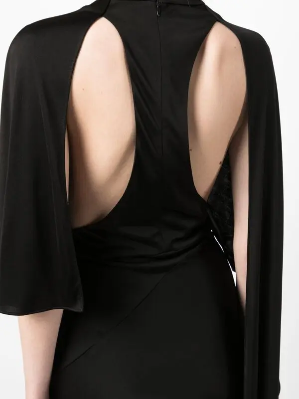 Stella McCartney Cape-sleeve Asymmetric Dress - Black