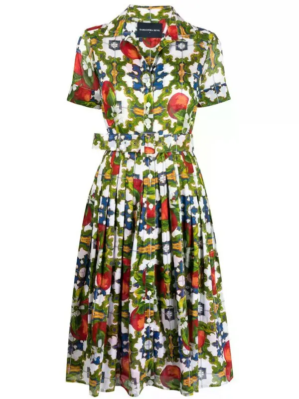 Samantha Sung Audrey Sicilian Ceramic-print Dress