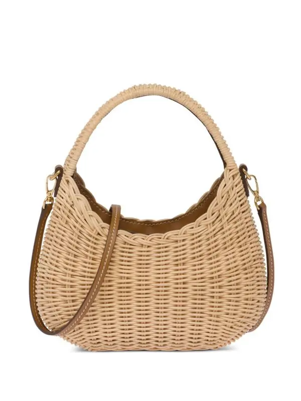 Miu Miu Mini Wander Wicker Shoulder Bag