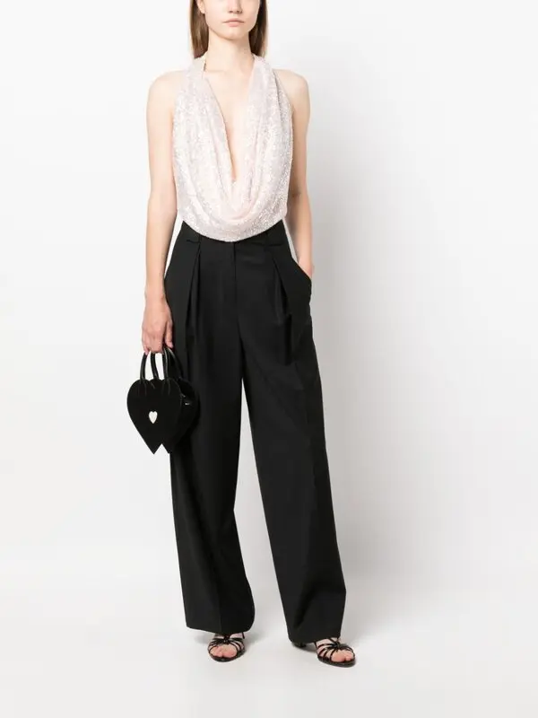 GENNY Sequin-embellished Draped Top