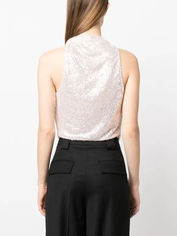 GENNY Sequin-embellished Draped Top