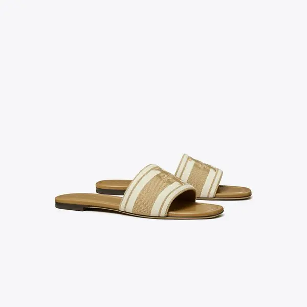 Tory Burch Double T Jacquard Slide
