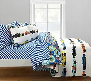 LUSH DECOR Race Cars Full Reversible Comforter Et