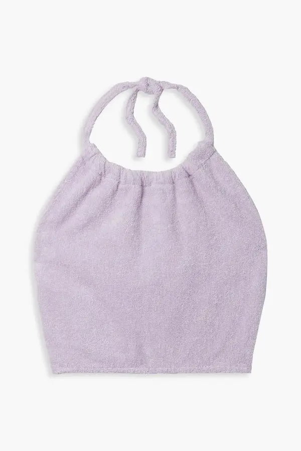 Terry Towelling Il Passo Cropped Cottonterry Halterneck Top