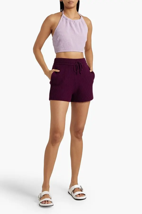 Terry Towelling Il Passo Cropped Cottonterry Halterneck Top