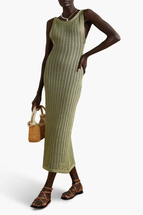 Savannah Morrow North Open-Back Maxi Dress In Sage Green - 85% Off |  Editorialist