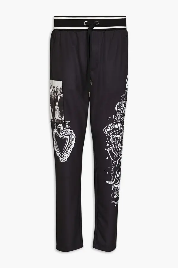 Dolce & Gabbana Appliquéd Printed Satinjersey Track Pants