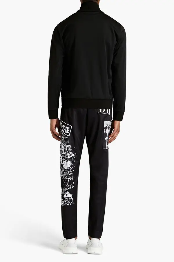 Dolce & Gabbana Appliquéd Printed Satinjersey Track Pants