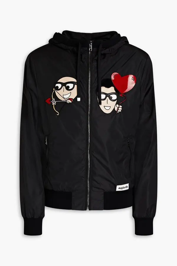 Dolce & Gabbana Appliquéd Shell Hooded Jacket