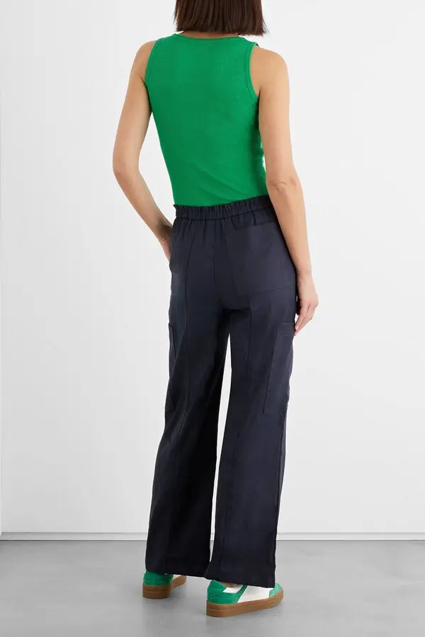 Iris & Ink Leila Linen-blend Twill Cargo Pants