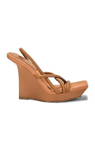 GIA BORGHINI X Rhw Strappy Wedge Sandal In Brown