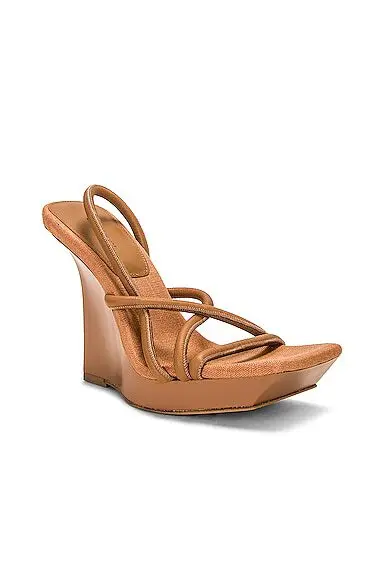 GIA BORGHINI X Rhw Strappy Wedge Sandal In Brown
