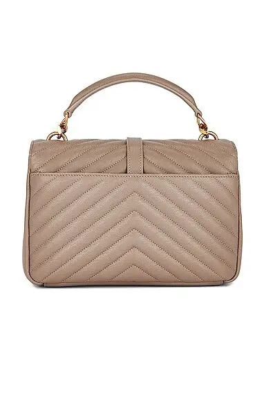 Saint Laurent Medium College Chain Bag In Taupe