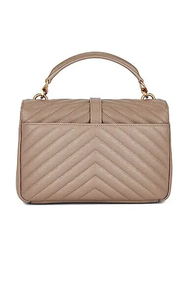 Saint Laurent Medium College Chain Bag In Taupe