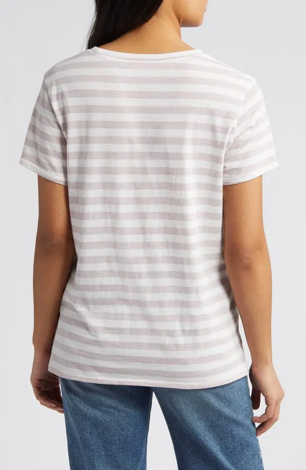 Lucky Brand Print T-shirt - Natural Stripe