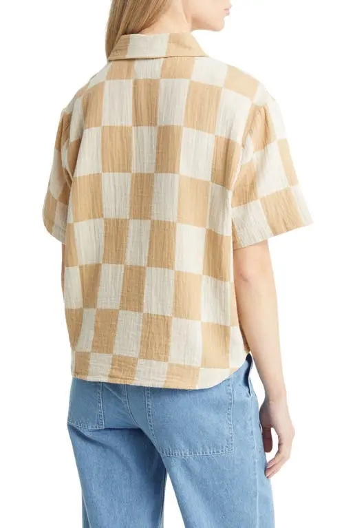 Brixton Mykonos Check Cotton Camp Shirt