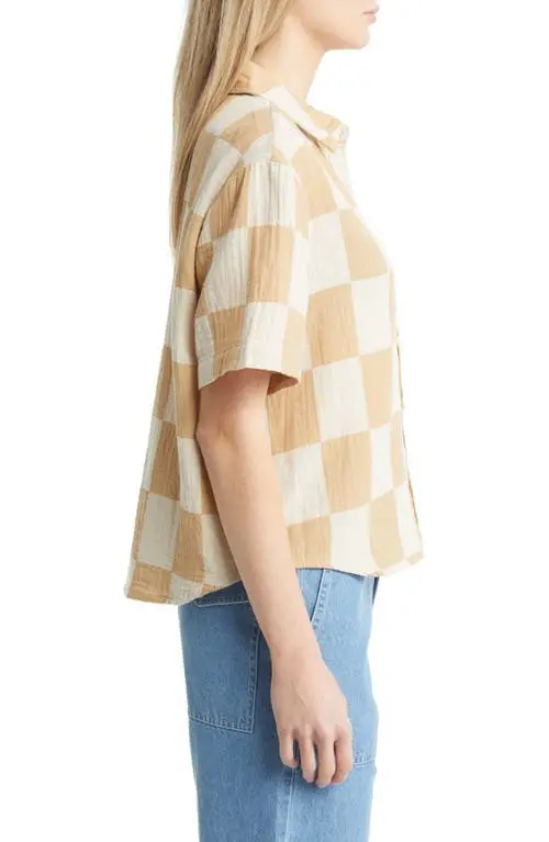 Brixton Mykonos Check Cotton Camp Shirt