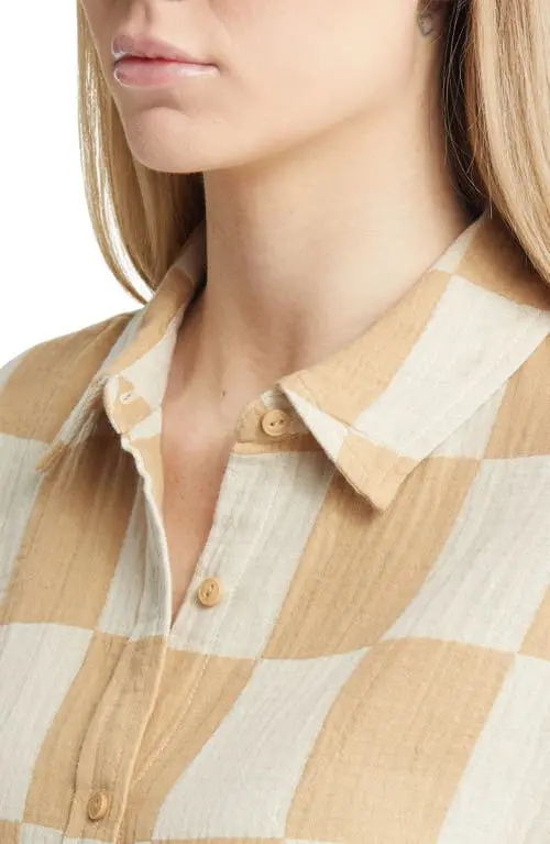 Brixton Mykonos Check Cotton Camp Shirt
